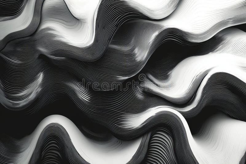 Monochrome Abstract Wave Patterns Stock Image - Image of geometric ...