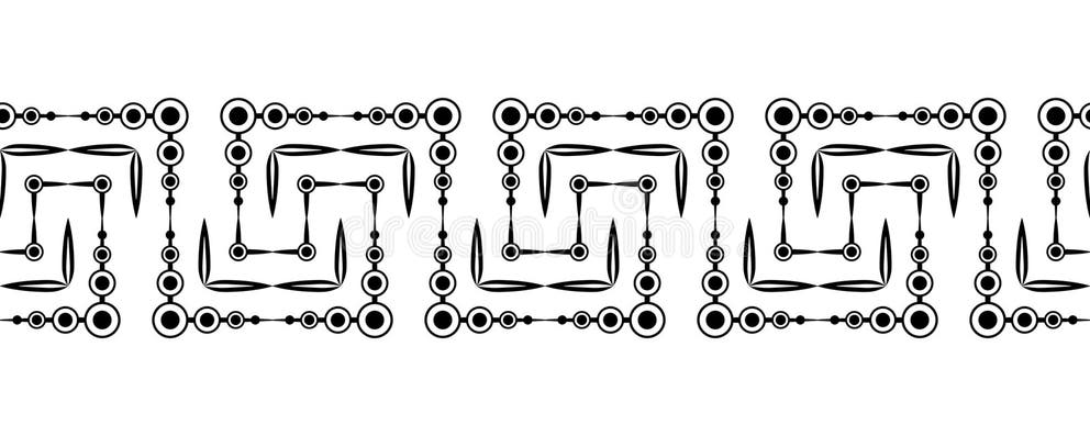 Monochrome Abstract Zigzag Seamless Border. Black Complex Geometry ...