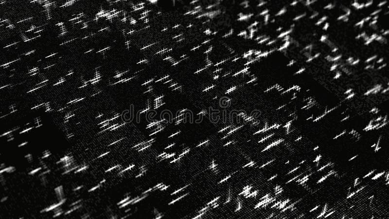Monochrome Animation Of Digital Abstract Processes On The Dark