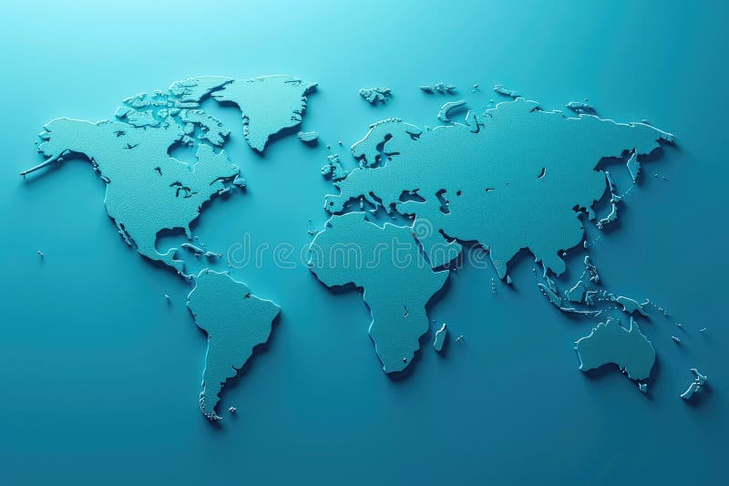 Monochrome Atlas: Blue World Map. Stock Illustration - Illustration of ...