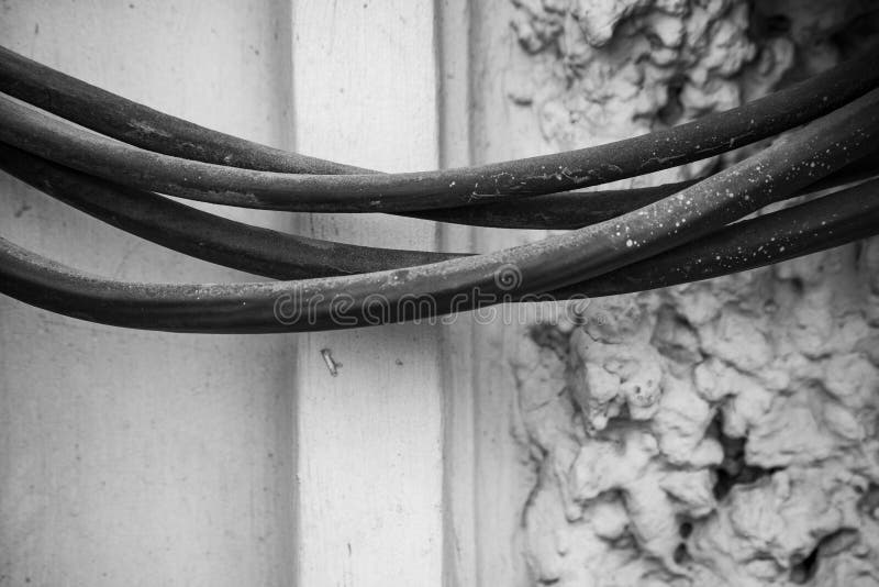 Monochrome Background with Electrical Wires Stock Photo - Image of ...