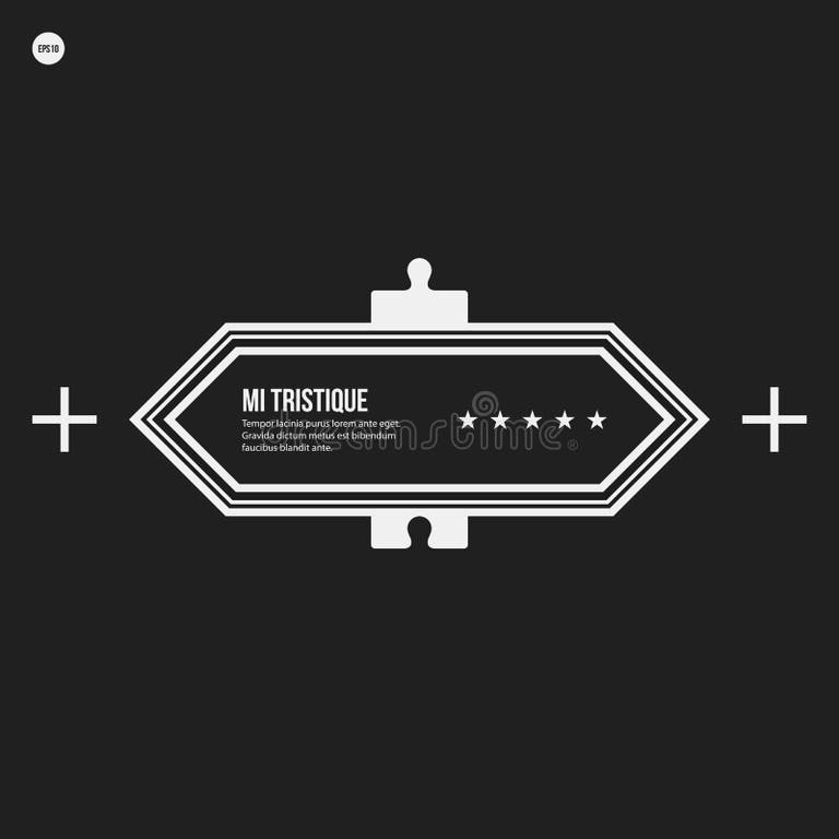 Monochrome Banner Template in Strict Style Stock Vector - Illustration ...