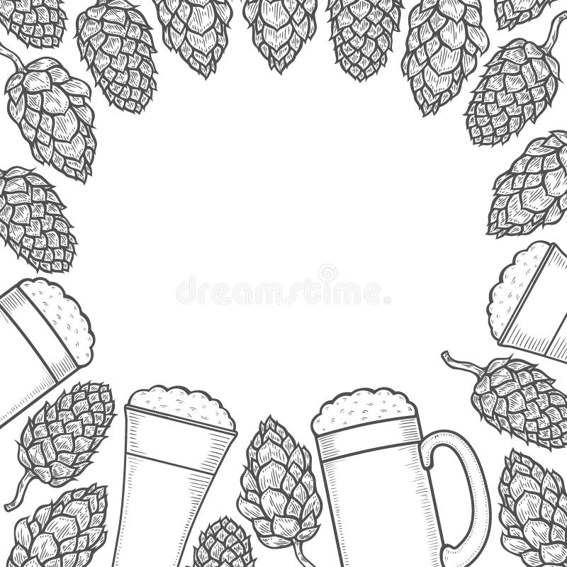 Beer menu design template stock vector. Illustration of drawing - 115249059