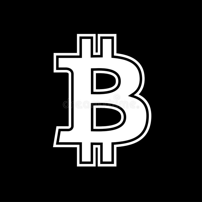 Bitcoin Icon Black and White Vector Illustration Stock Vector ...