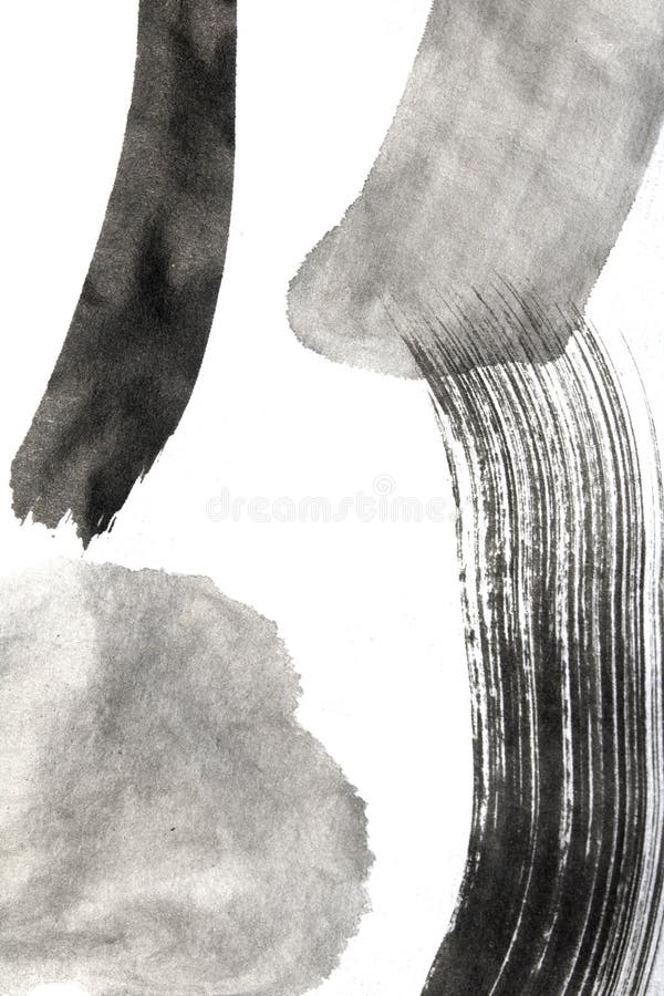 Monochrome Black Ink Wash Gentle Gradient Background with Splash Drip ...