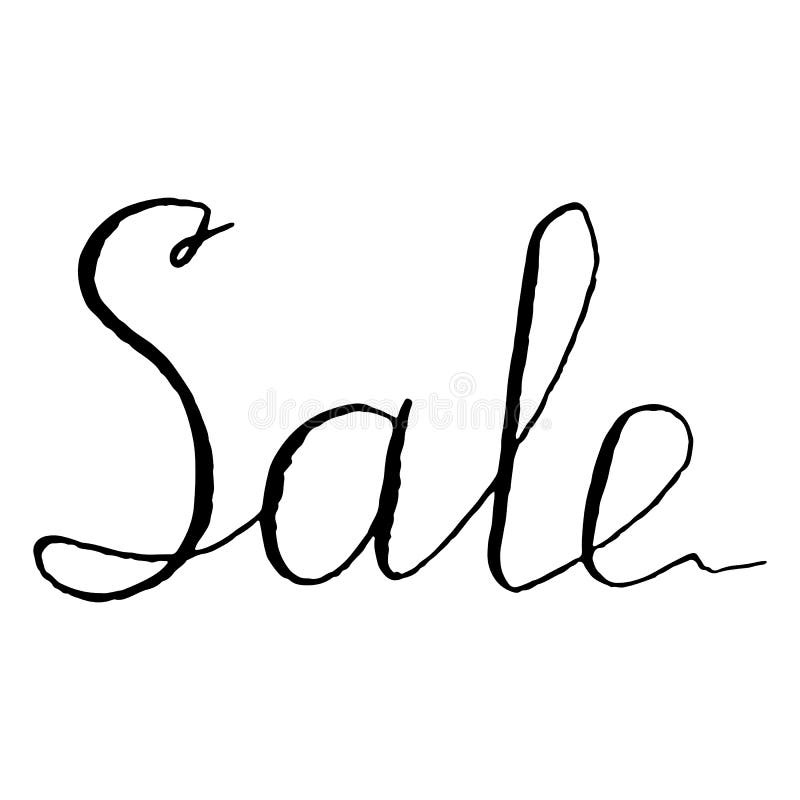 Monochrome Black and White Sale Word Lettering Typographic Isolated ...