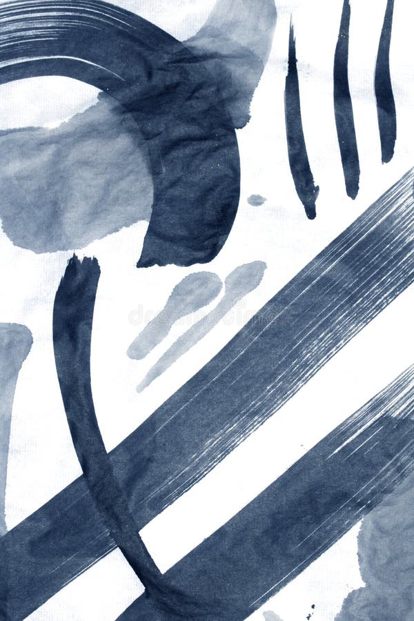 Monochrome Blue Ink Wash Gentle Gradient Background with Splash Drip ...