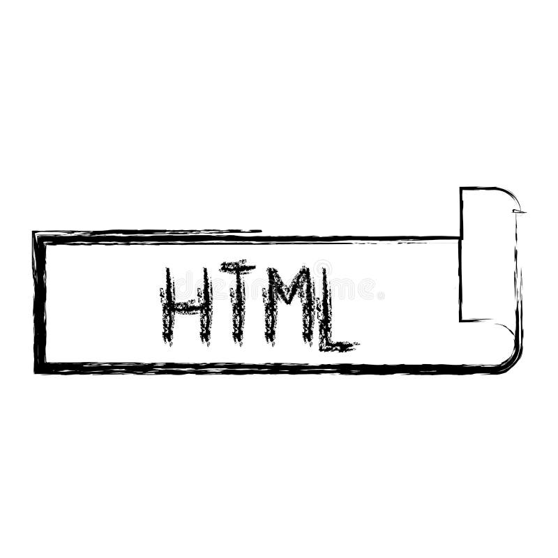 Monochrome Blurred Silhouette Label Text of Html Stock Vector ...