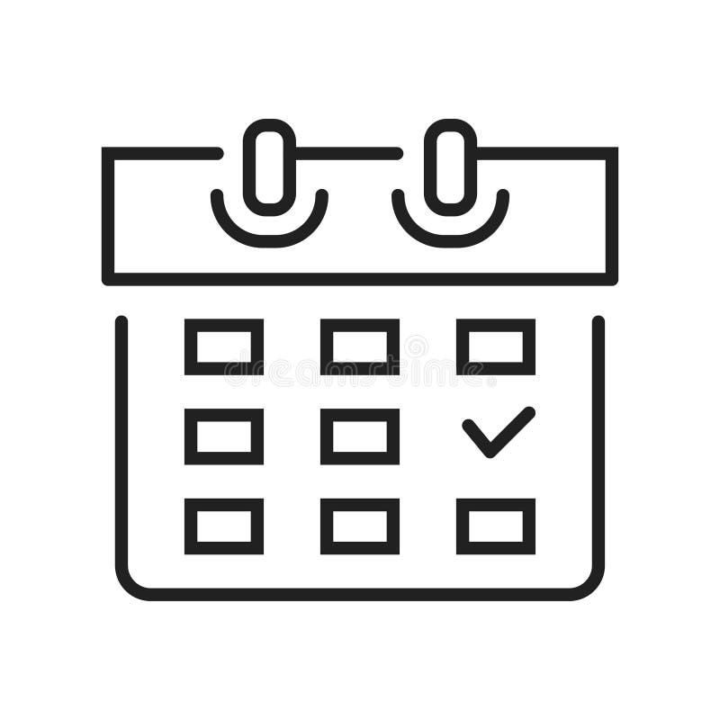 Monochrome Calendar Schedule Planner Icon Vector Illustration daily ...