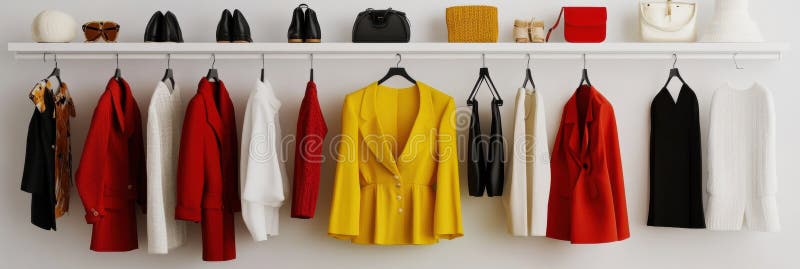 Monochrome Capsule Wardrobe Featuring Elegant Layout with Striking ...