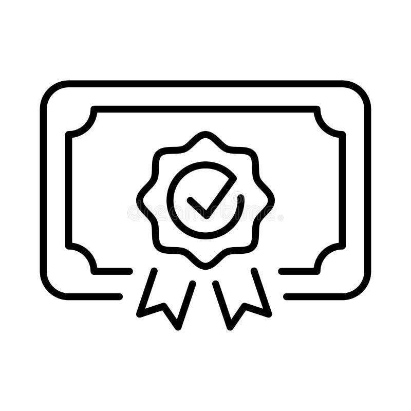 Monochrome Certificate Icon Vector Illustration. Qualification Document ...