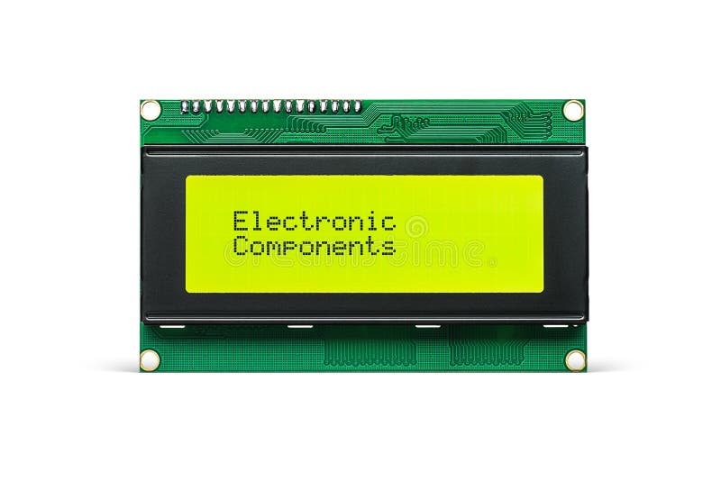 Monochrome Character LCD Display Isolated on White. Electronic ...