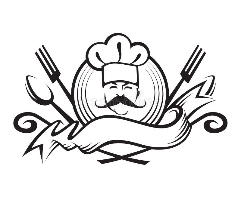 Monochrome chef design stock vector. Illustration of frame - 64260658