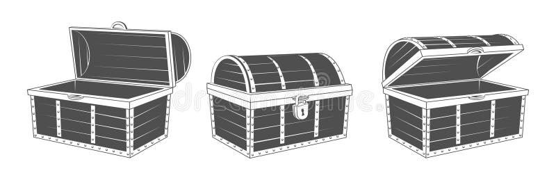 Monochrome chest box set stock vector. Illustration of rare - 342540341