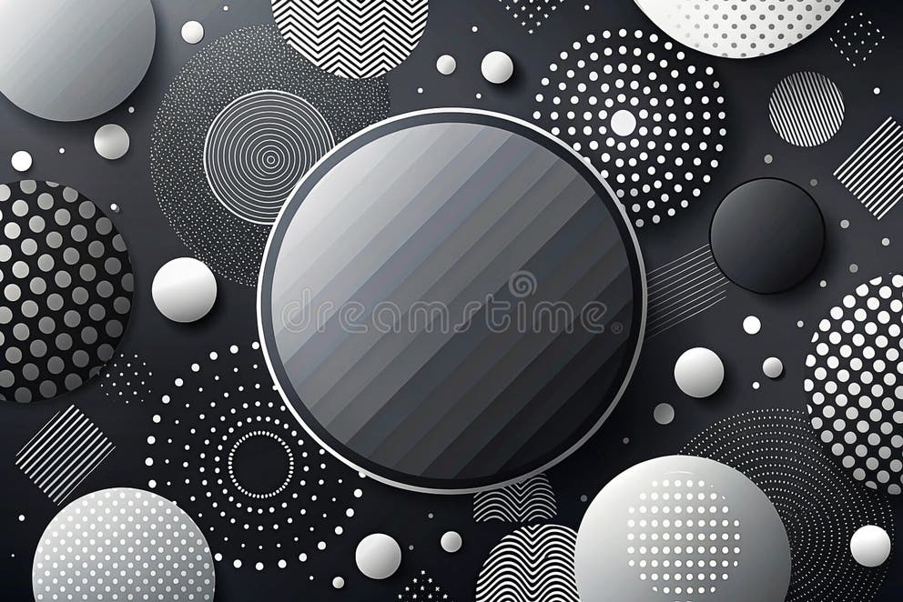 Monochrome Circles Background Design Template Stock Illustration - Illustration of modern ...