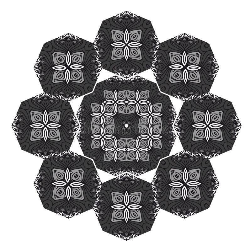 Monochrome Circular Design stock vector. Illustration of embroidery ...