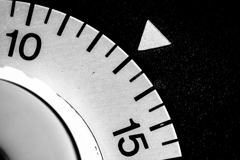 Monochrome Close-up of an Old Analog Laboratory Timer Set To 13 Stock ...