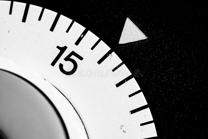 Monochrome Close-up of an Old Analog Laboratory Timer Set To 16 Stock ...