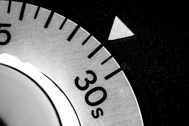 Monochrome Close-up of an Old Analog Laboratory Timer Set To 29 Stock ...
