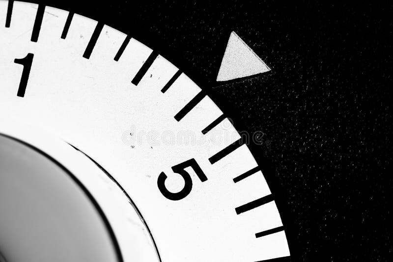 Monochrome Close-up of an Old Analog Laboratory Timer Set To Four Stock ...