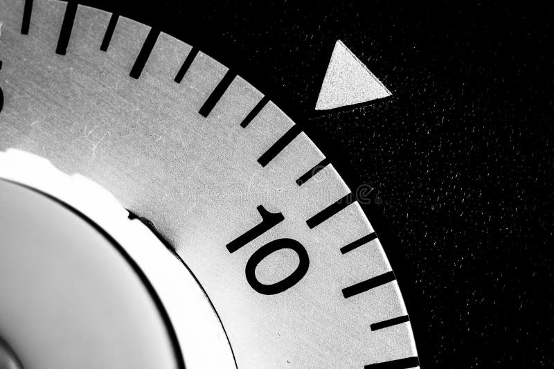 Monochrome Close-up of an Old Analog Laboratory Timer Set To Nine Stock ...