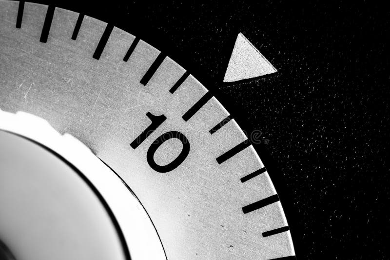 Monochrome Close-up of an Old Analog Laboratory Timer Set To Ten Stock ...