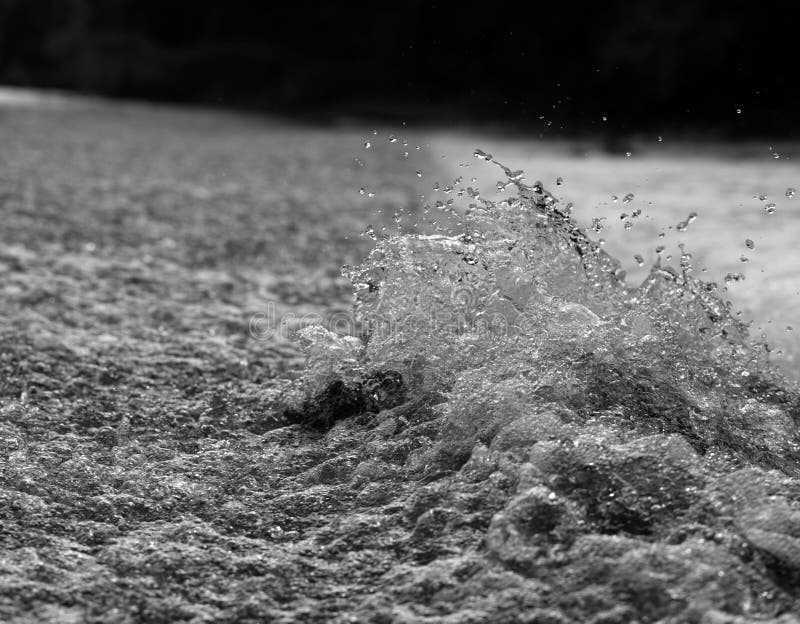Monochrome Closeup Shot of the Water Splash in a Lake Stock Photo ...