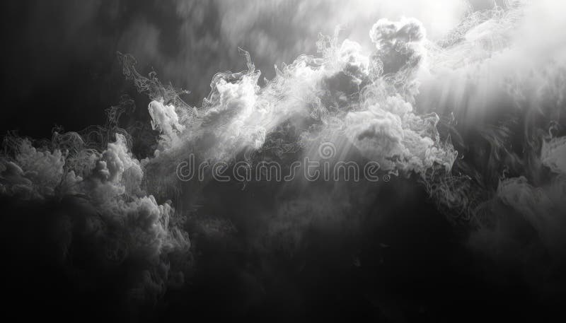 Monochrome Cloudscape with Sun Rays Dynamic and Striking Image of Sun ...