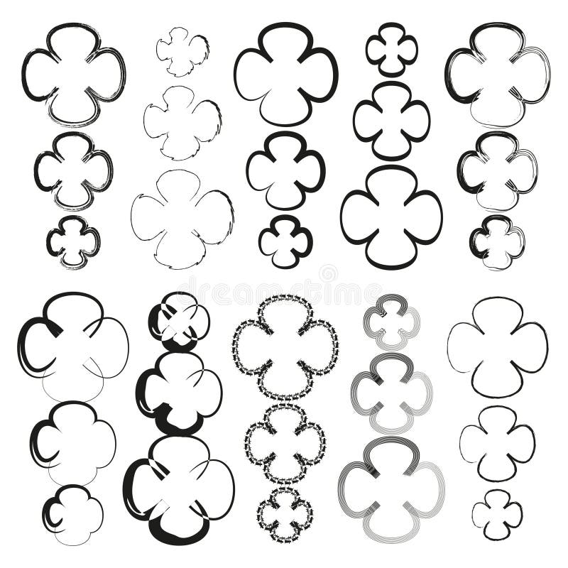 Clover Black Vector Outline Stock Illustrations – 4,160 Clover Black ...