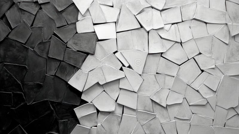 Monochrome Composition of Sharp Angular Shards in Black and White ...