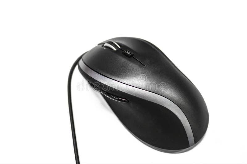 Monochrome Computer Mouse Isolated on White with Attractive Curves ...