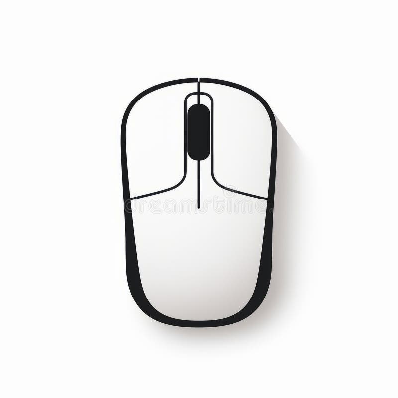 Monochrome Computer Mouse with Shadow Isolated Design Concept Stock ...