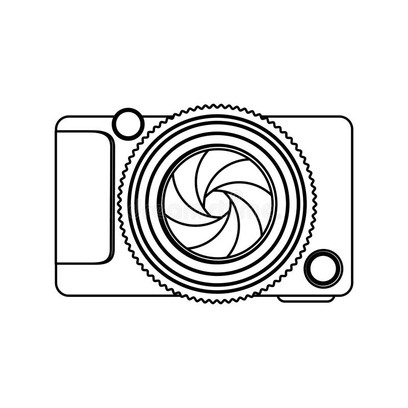 Monochrome Contour of Analog Camera Stock Illustration - Illustration ...