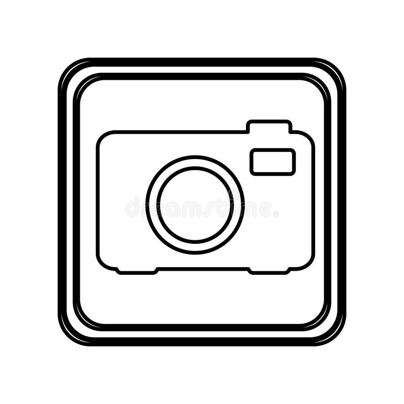 Monochrome Contour of Button with Analog Camera Stock Illustration ... Monochrome Contour of Button with Analog Camera Stock Illustration ...