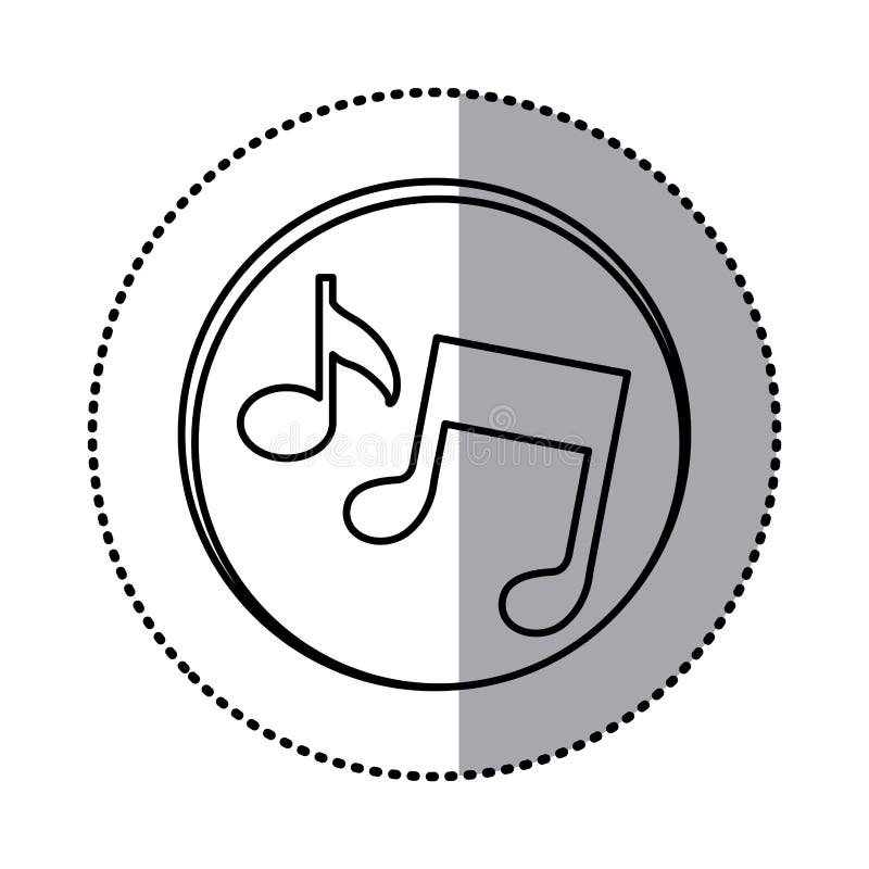 Sticker Contour Musical Notes Stock Illustrations – 12 Sticker Contour ...