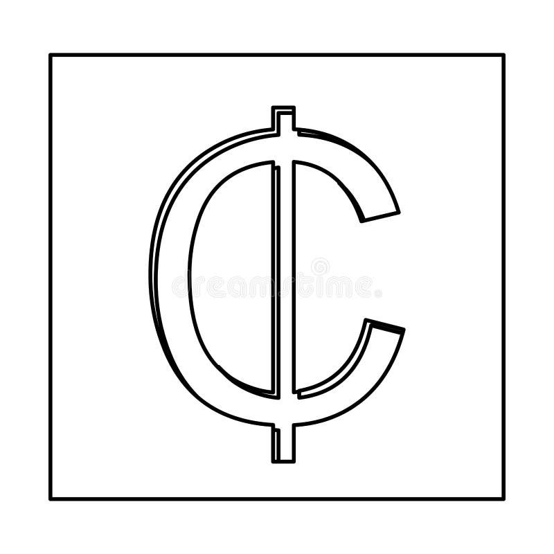 Cent Penny Currency Symbol Icon Stock Illustration - Illustration of ...