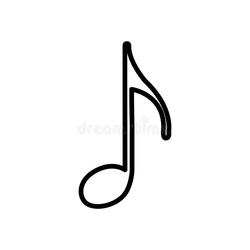 Eighth Note in Golden with Background White Stock Illustration ...