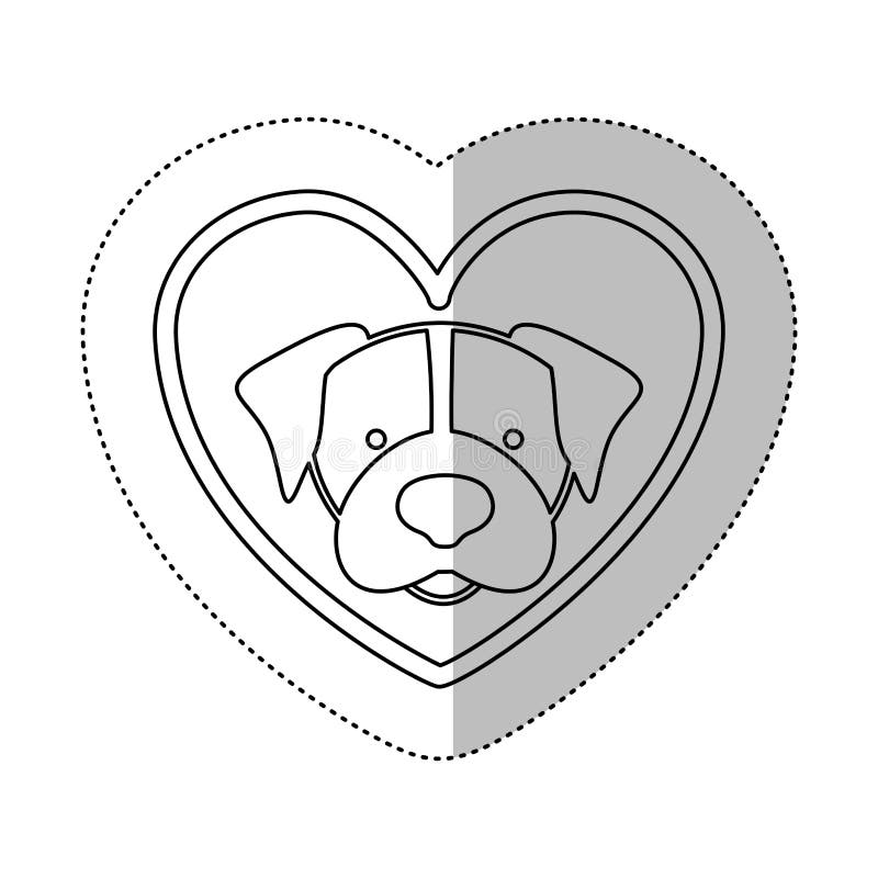 Monochrome Contour Middle Shadow Sticker with Beagle Dog Inside of ...