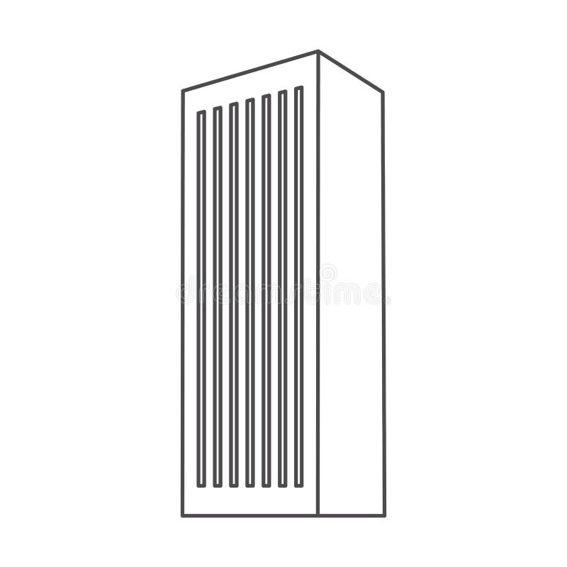 Monochrome Contour with Office Building Stock Illustration ... Monochrome Contour with Office Building Stock Illustration ...