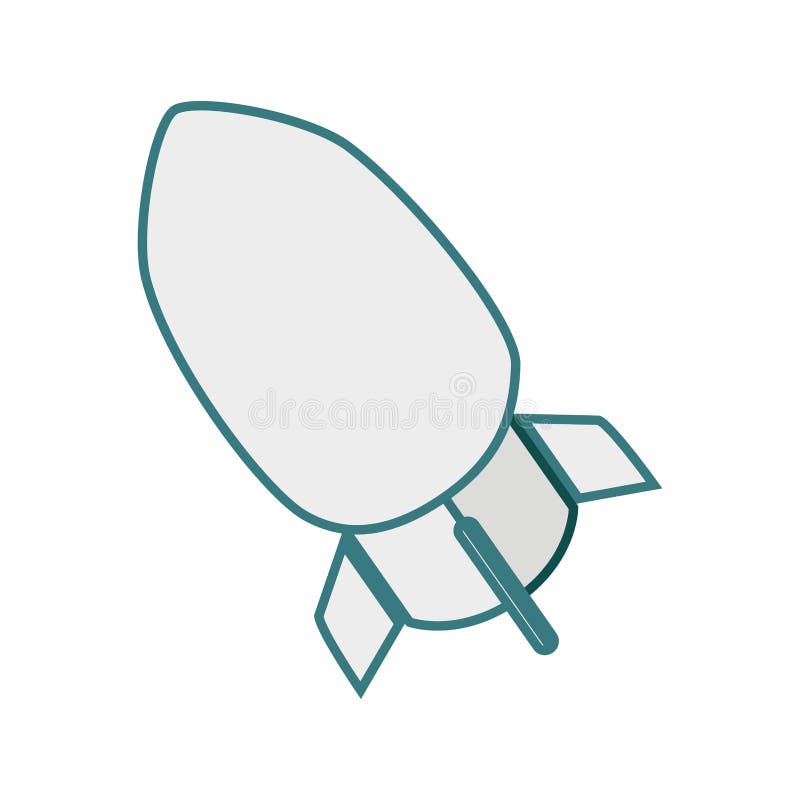 Monochrome Contour with Rocket Icon Stock Vector - Illustration of ...