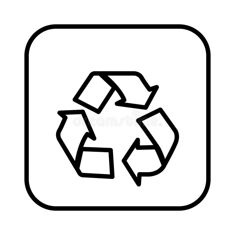 Square Recycling Symbol stock illustration. Illustration of environment ...