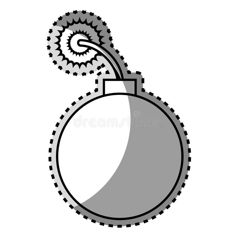 Monochrome Contour Sticker with Bomb Icon Stock Vector - Illustration ...
