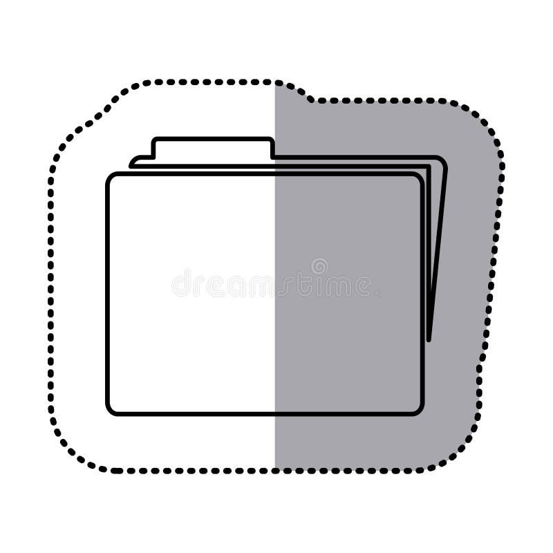 Monochrome Contour Sticker of Folder Icon Stock Illustration ...