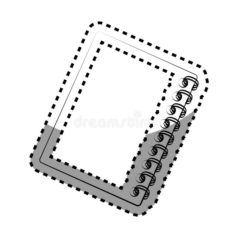 Monochrome Contour Sticker with Notebook Spiral Stock Vector ...