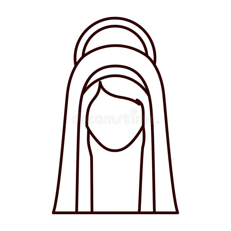 Mary face e stock vector. Illustration of drawn, faith - 48441281