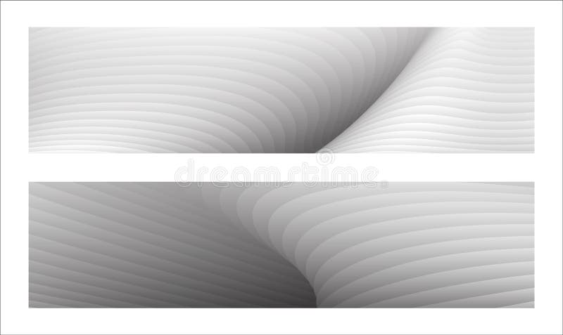 Monochrome Cover Design, Abstract Background. Wavy Silver Parallel ...