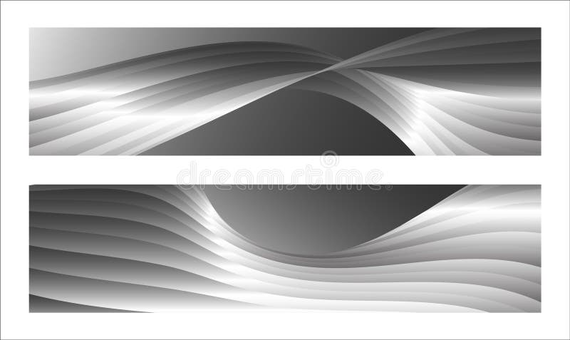 Monochrome Cover Design, Abstract Background. Wavy Silver Parallel ...