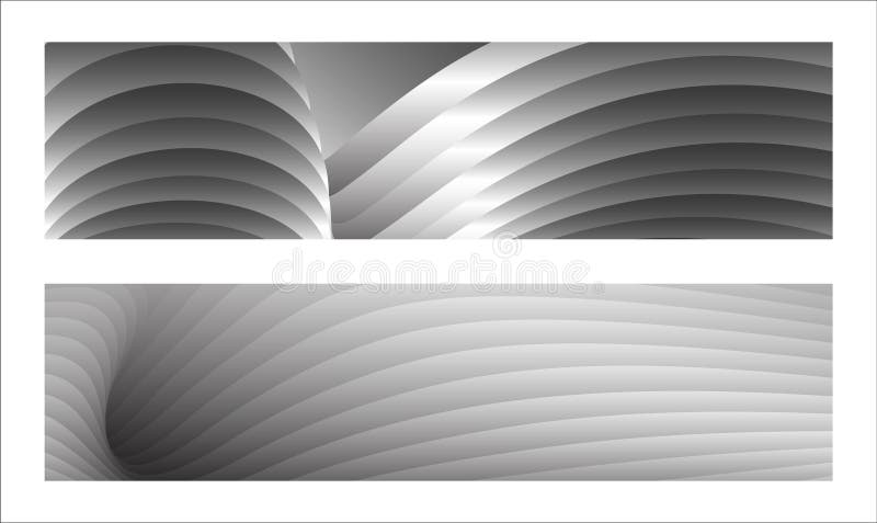 Monochrome Cover Design, Abstract Background. Wavy Silver Parallel ...