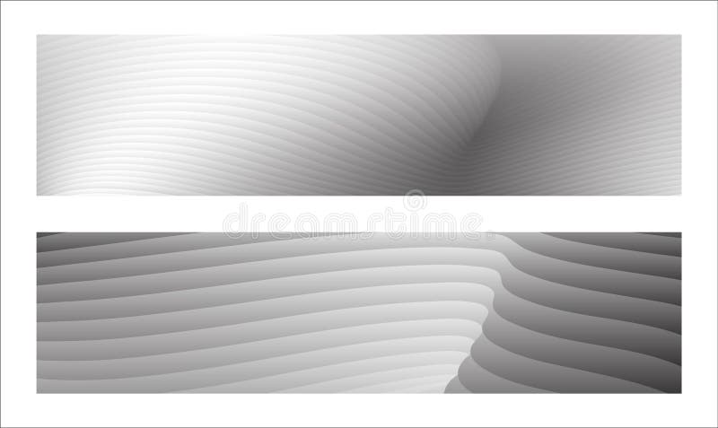 Monochrome Cover Design, Abstract Background. Wavy Silver Parallel ...