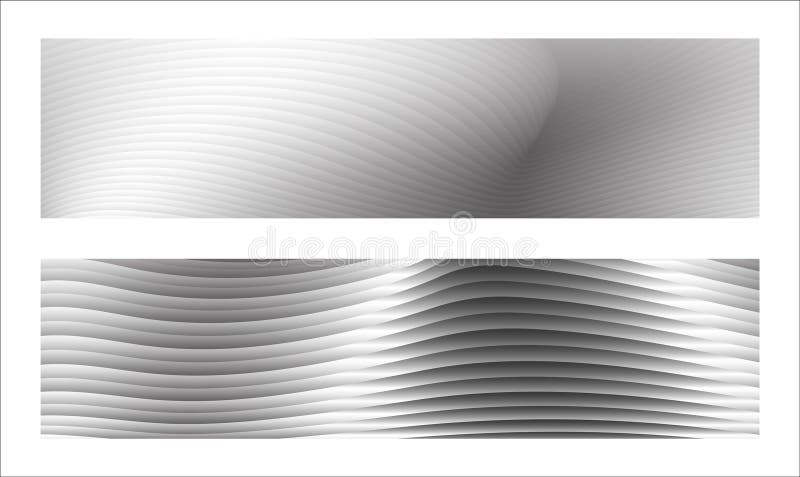 Monochrome Cover Design, Abstract Background. Wavy Silver Parallel ...